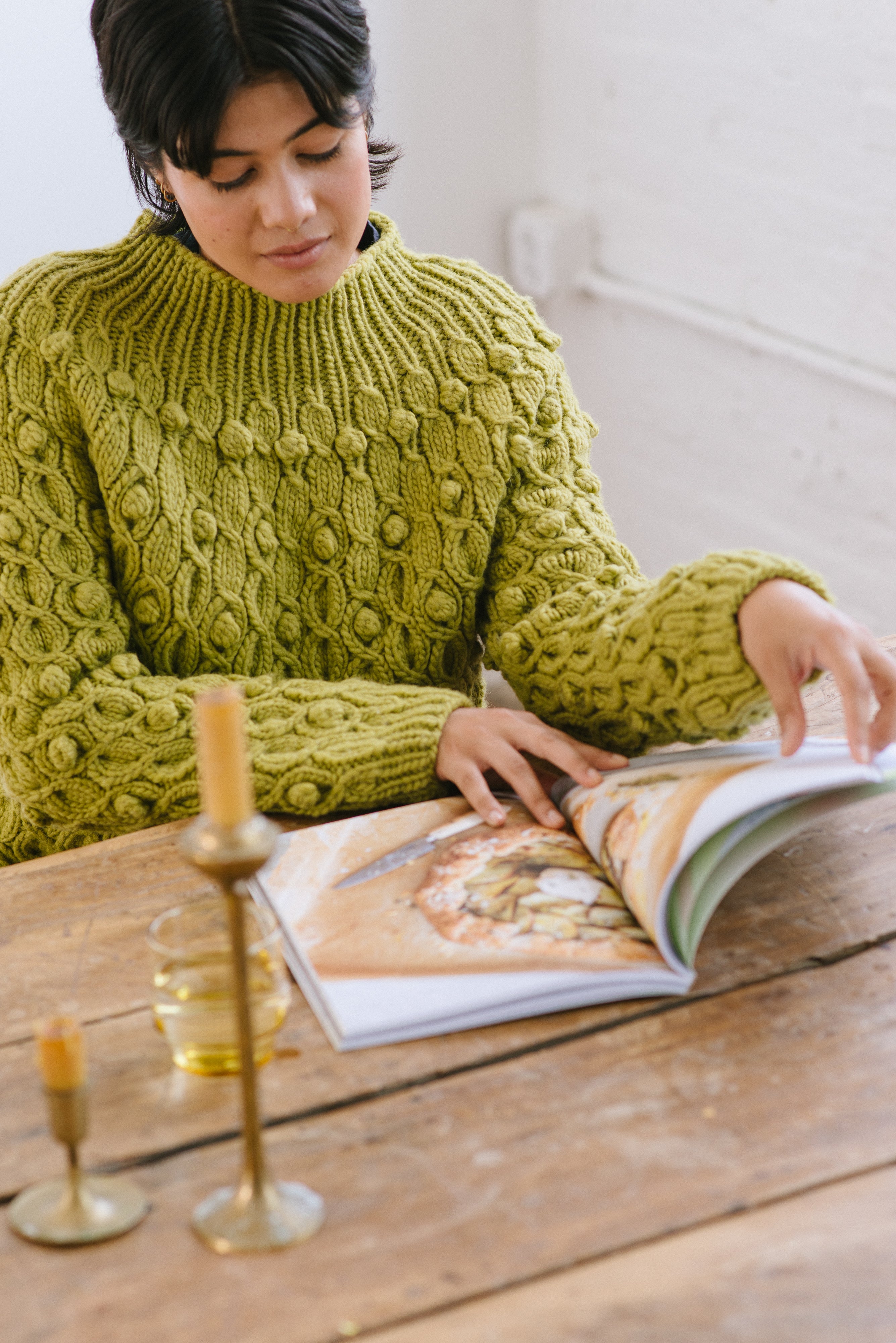 Jomon Pullover Bobble Sweater Knitting Pattern by Keiko Kikuno – Quince & Co.