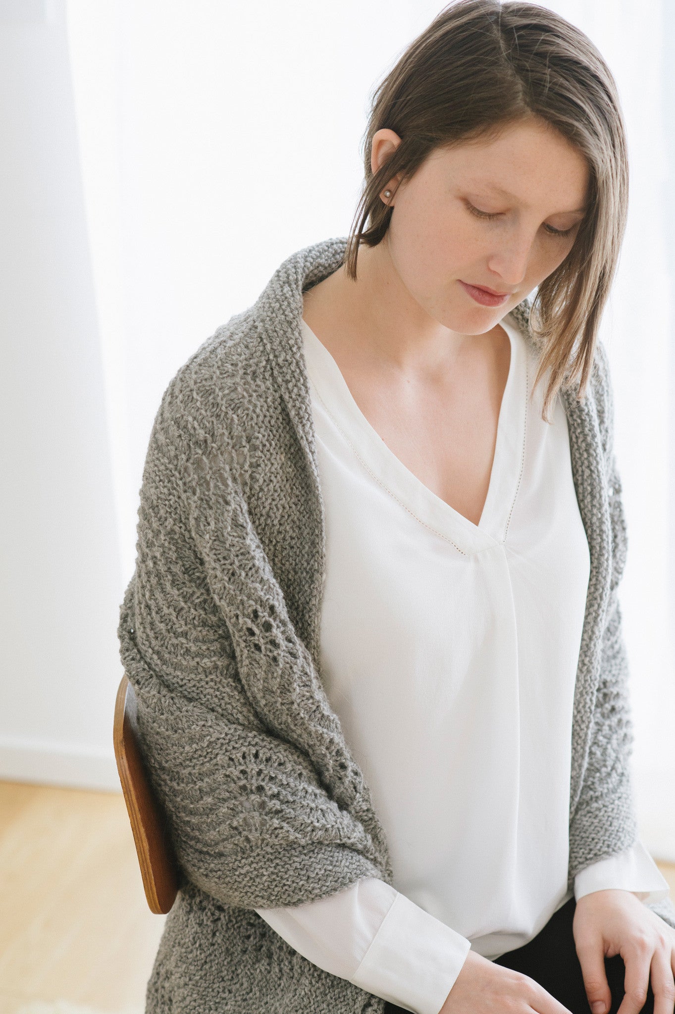 waves in lace wrap knitting pattern – Quince & Co.