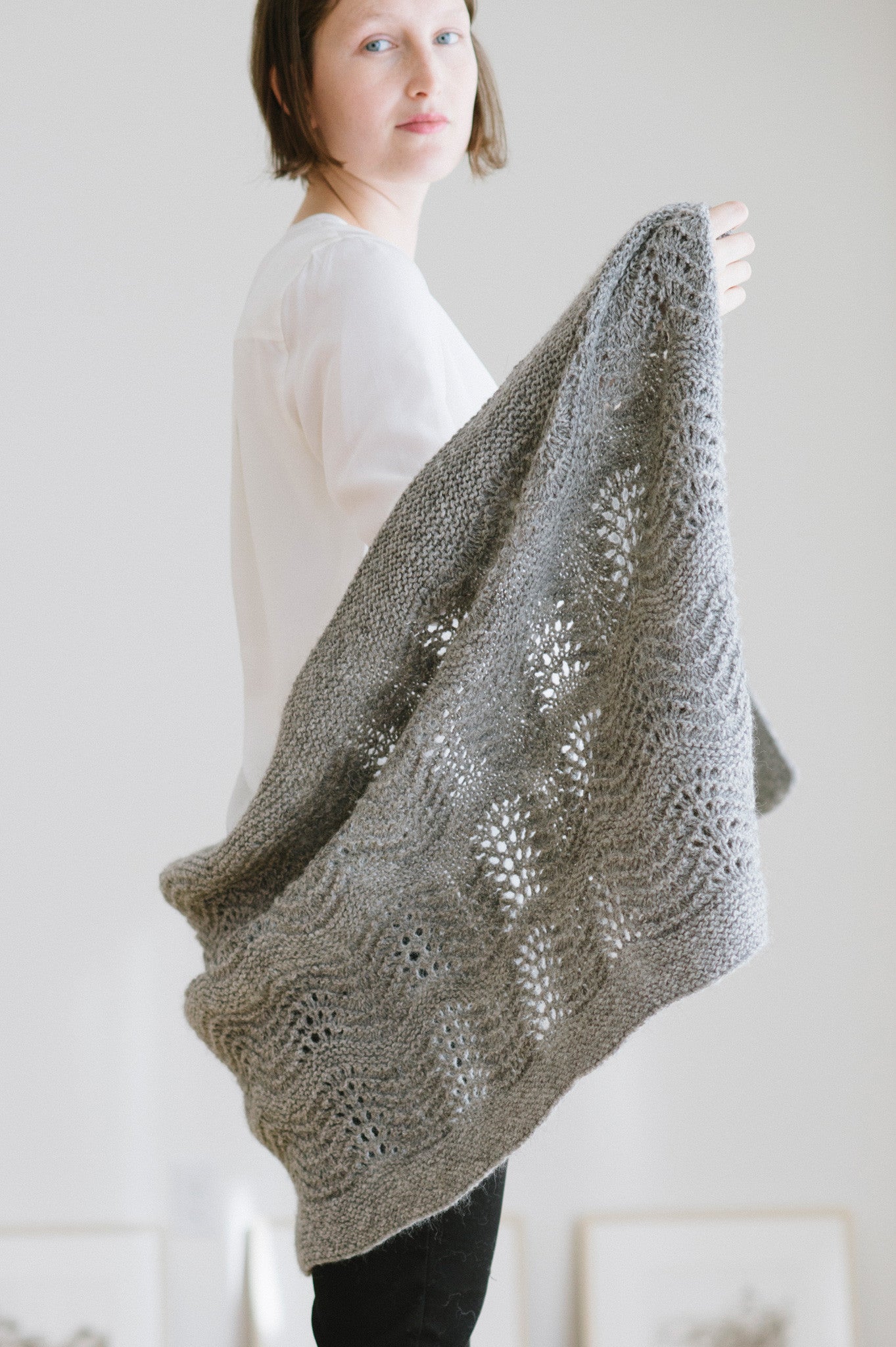 waves in lace wrap knitting pattern – Quince & Co.