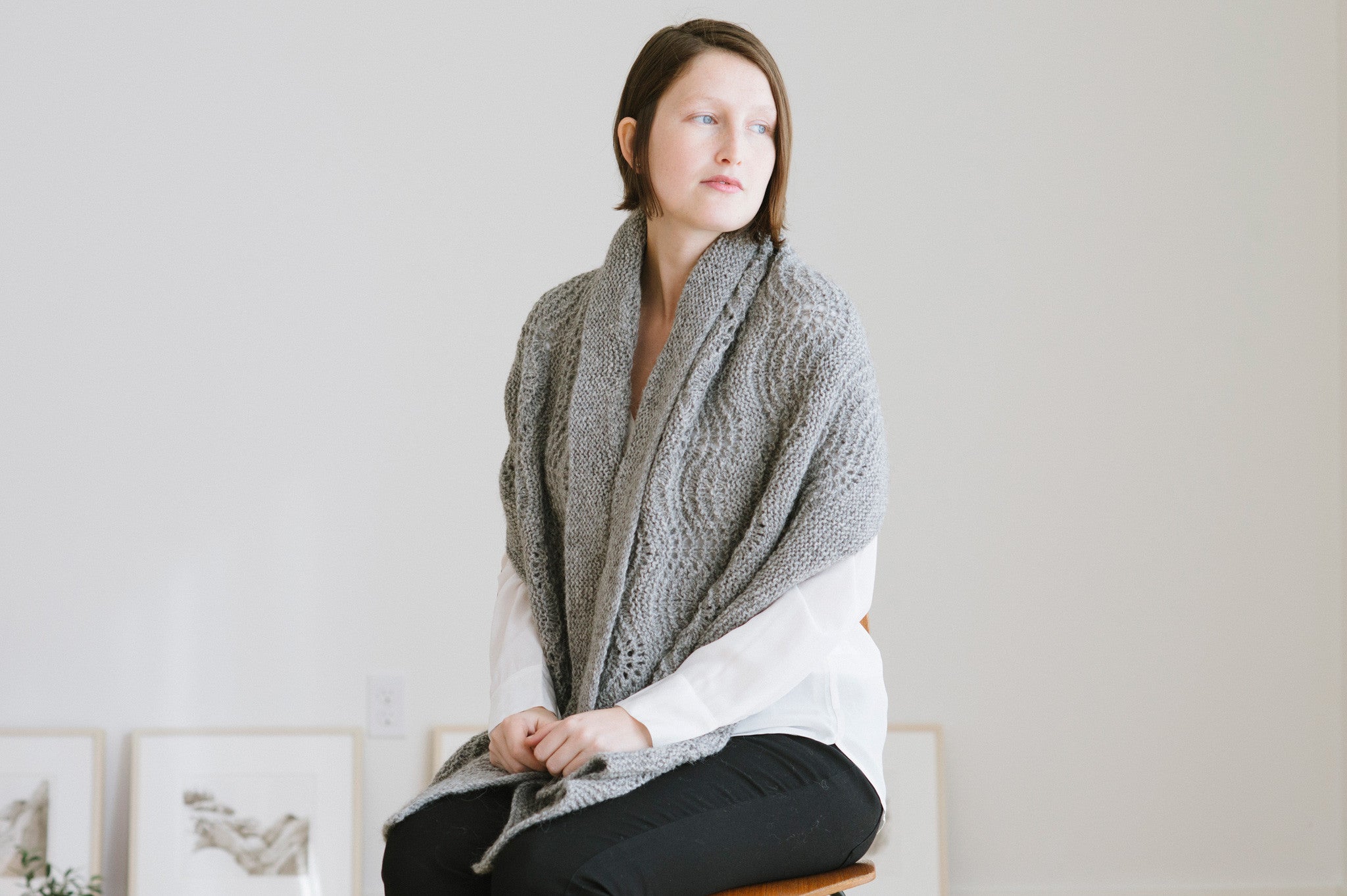 waves in lace wrap knitting pattern – Quince & Co.